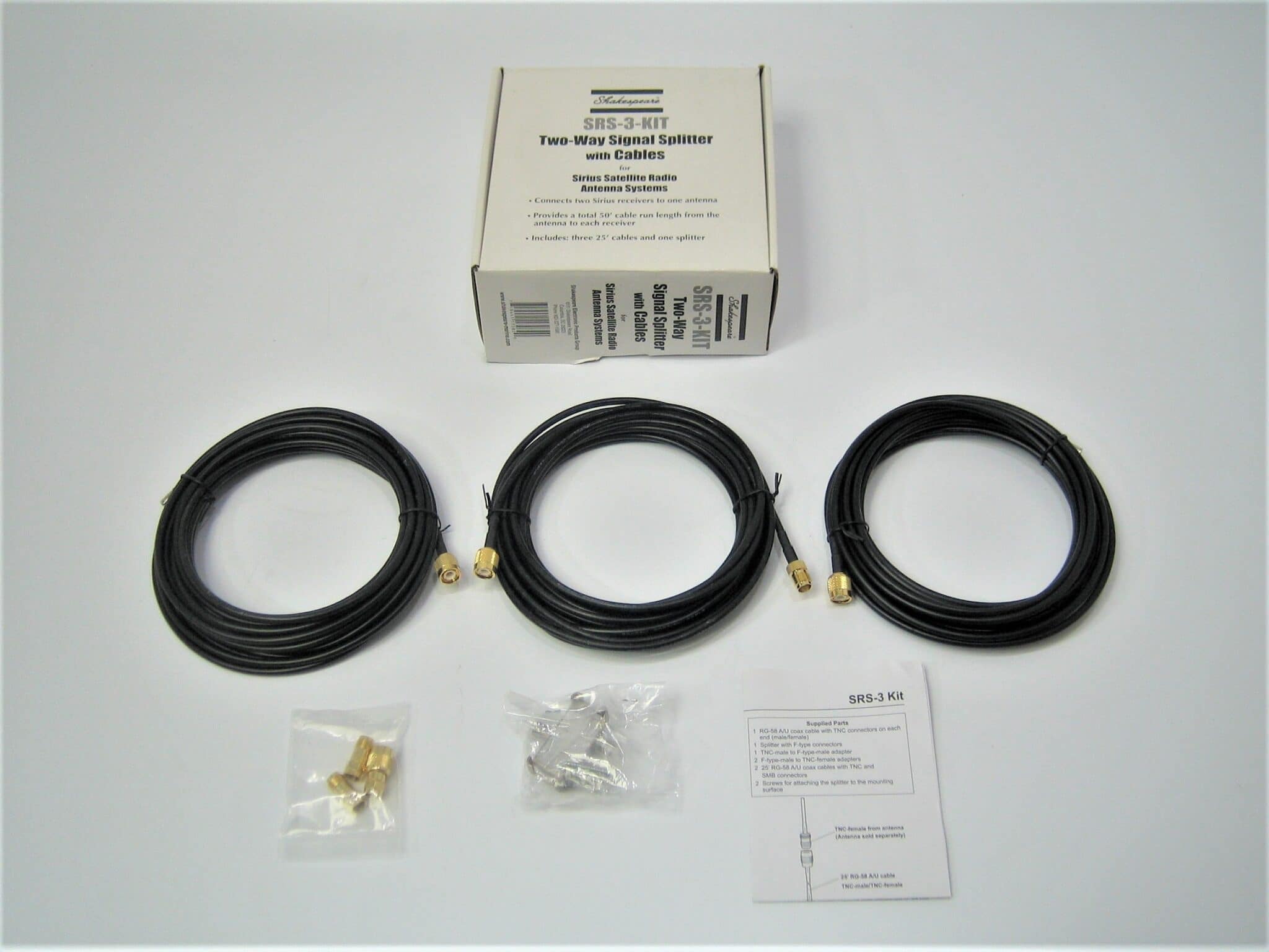 Shakespeare SRS-3-Kit Two Way Signal Splitter for Sirius Satellite ...