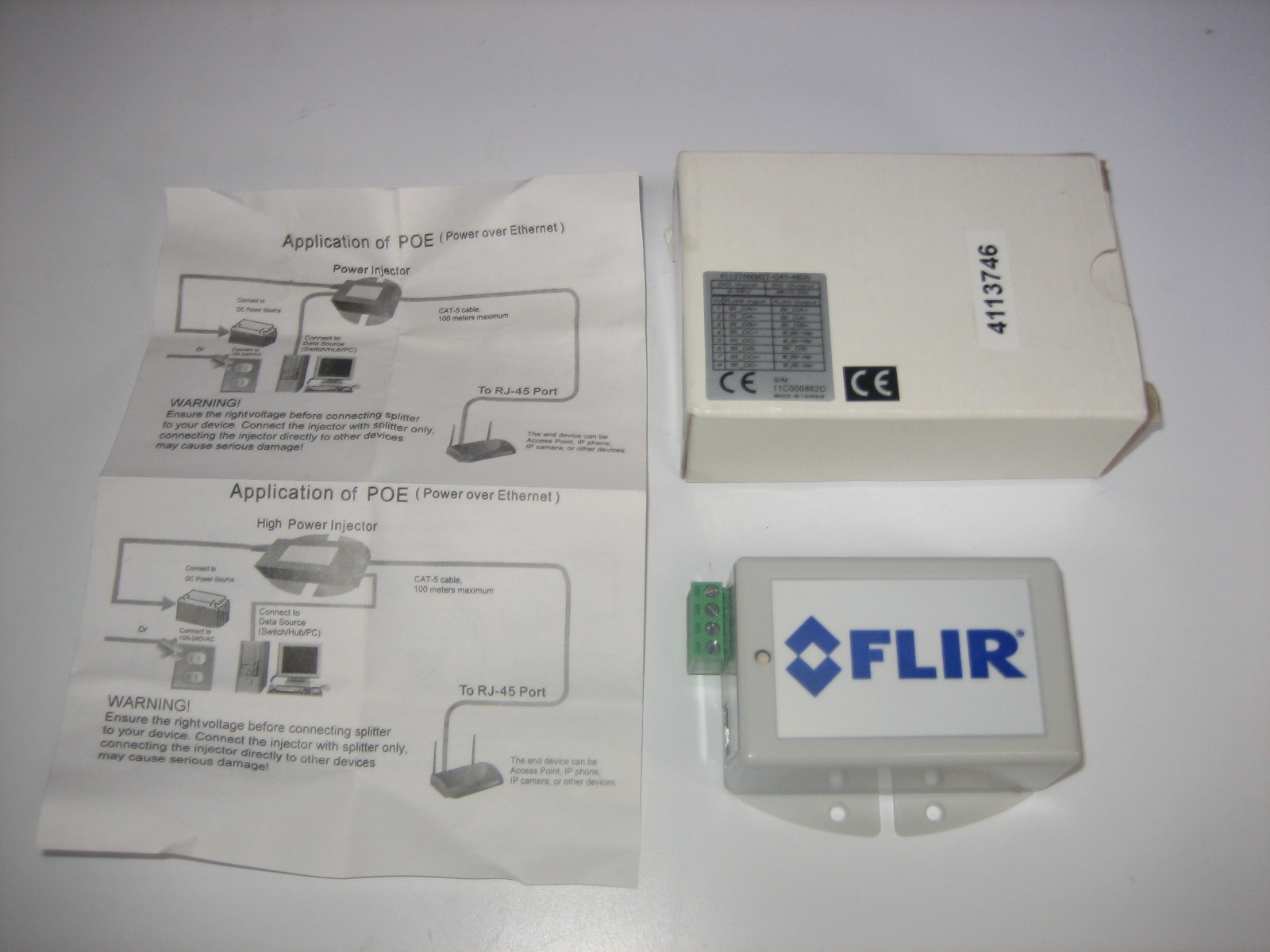 FLIR 4113746 M-Series POE Injector - NEW - Max Marine Electronics