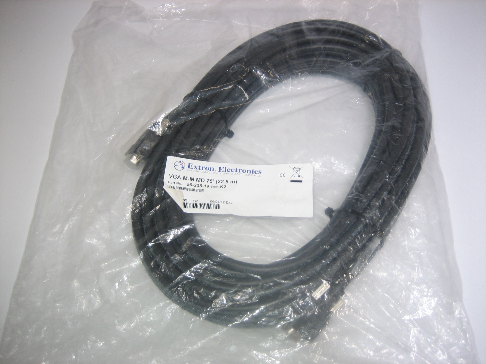 Extron VGA Male to VGA Male 75 Foot Professional Cable 26-238-19 - VGA ...