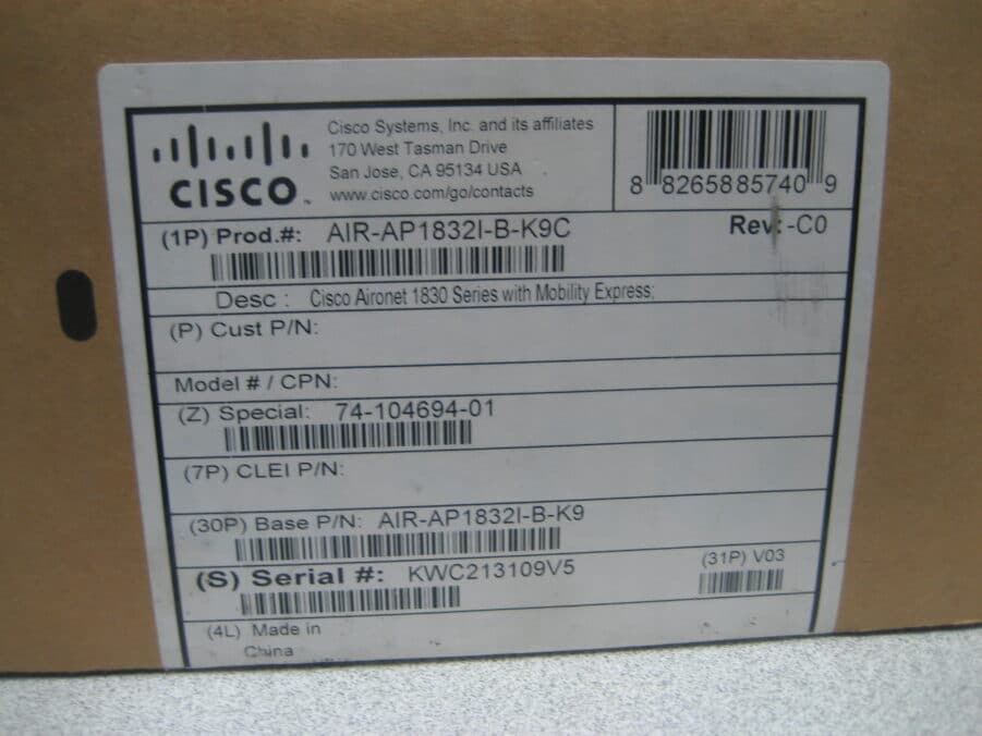 Cisco Aironet 1832 Series 802.11ac Dual Band Access Point AIR-AP1832I-B ...
