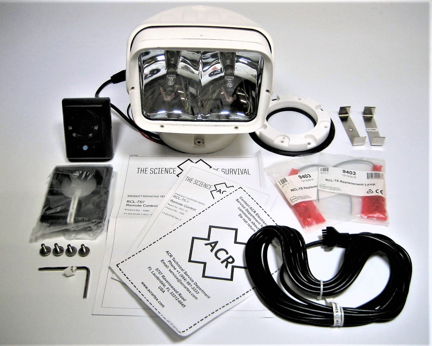 ACR RCL-75 REMOTE CONTROL MARINE 12V SEARCHLIGHT w/ POINT PAD - Max ...