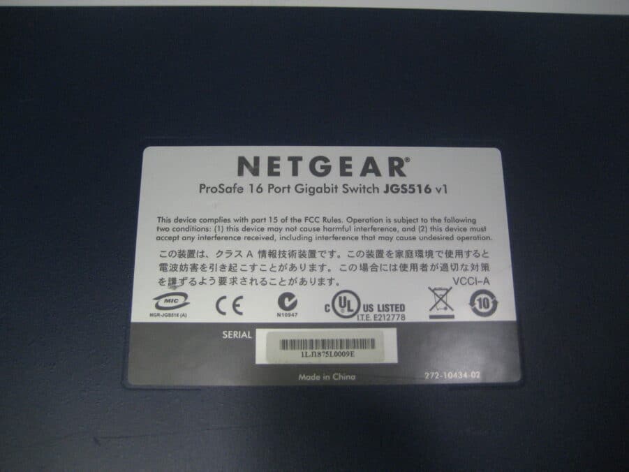 Netgear ProSafe JFS516 16 Port 10/100 Mbps Switch with Rack Mount ...
