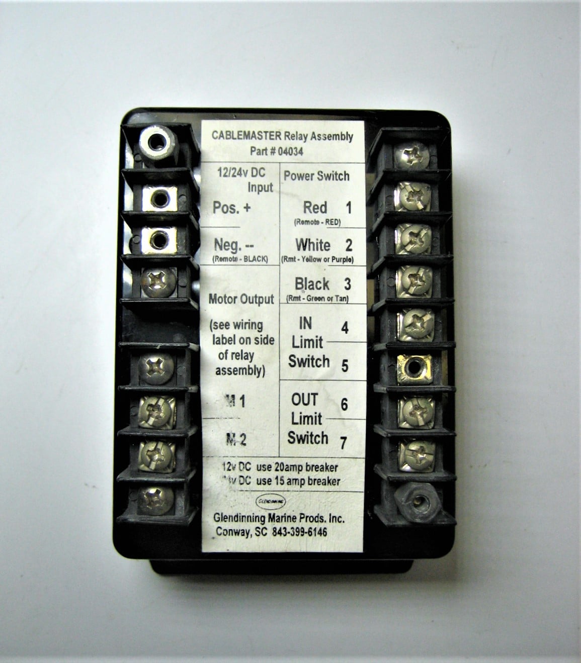 Glendinning Marine 04034 Cablemaster 12/24V Relay Assembly for Model ...