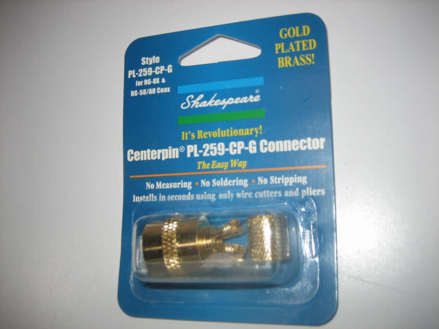 Shakespeare PL-259-CP-G VHF CONNECTOR for RG-58 RG-8X Coax Cable - Gold ...