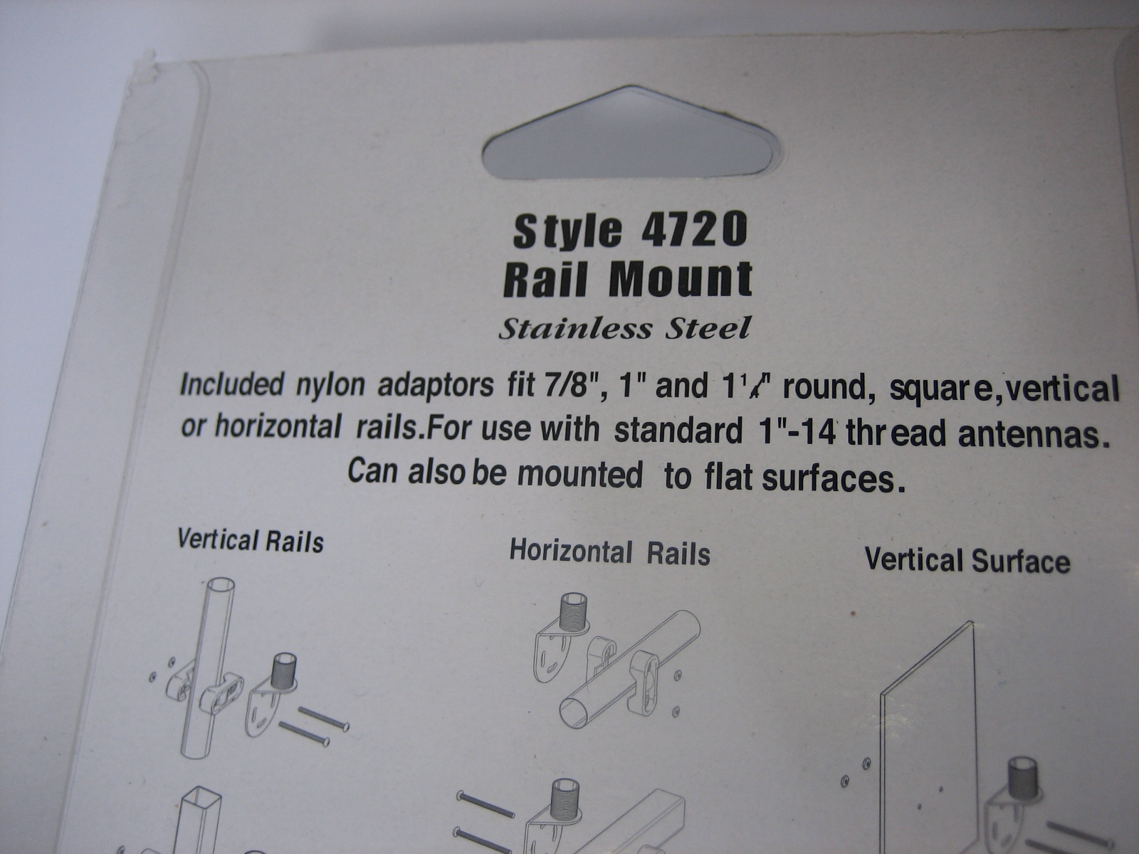 Shakespeare 4720 Stainless Steel Rail Mount w/1"-14 Thread Fits 7/8"-1 ...