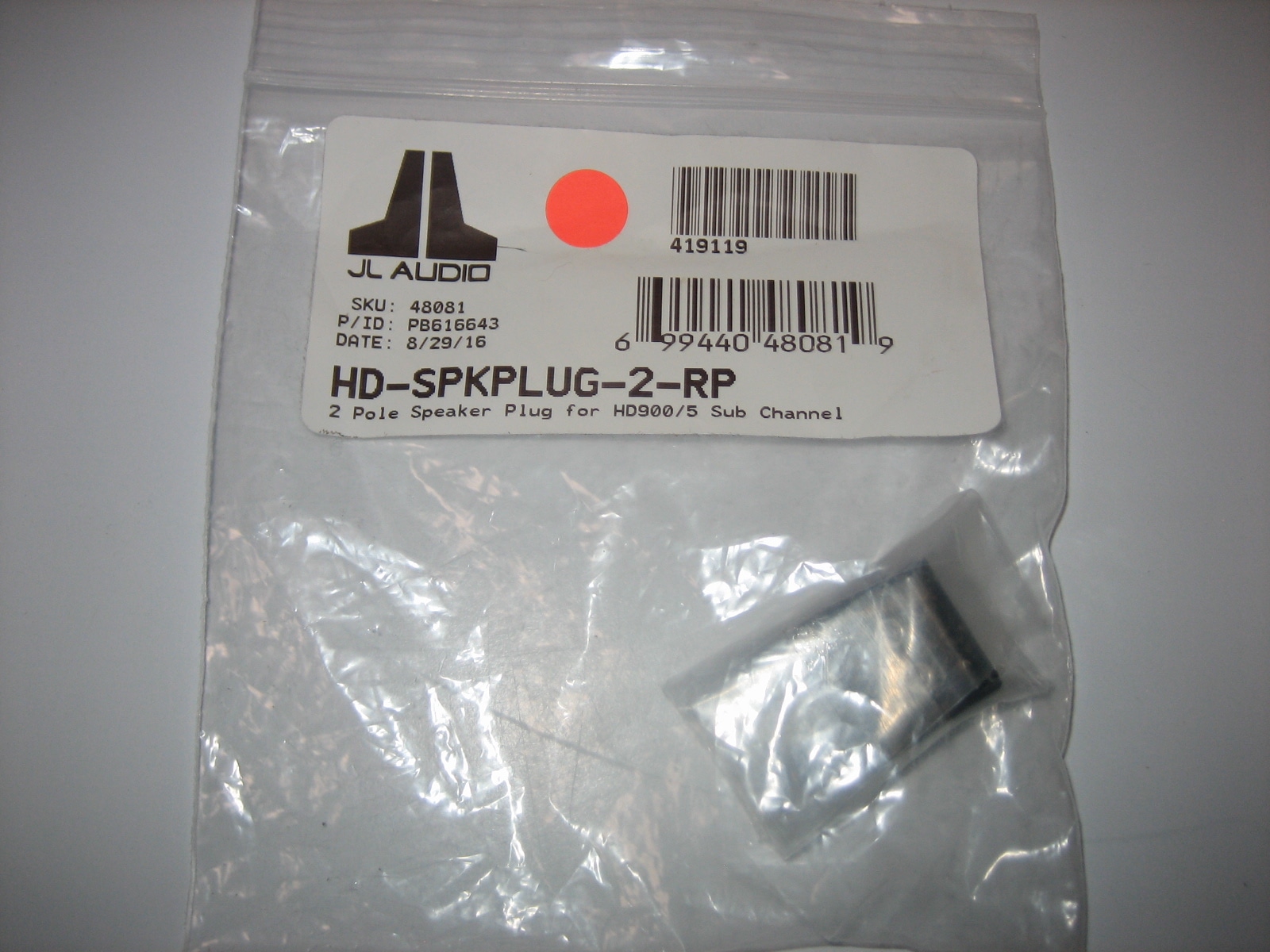 JL AUDIO *NEW* 419119 HD-SPKPLUG-2-RP 2 Pole Speaker Plug f/ HD900/5 ...