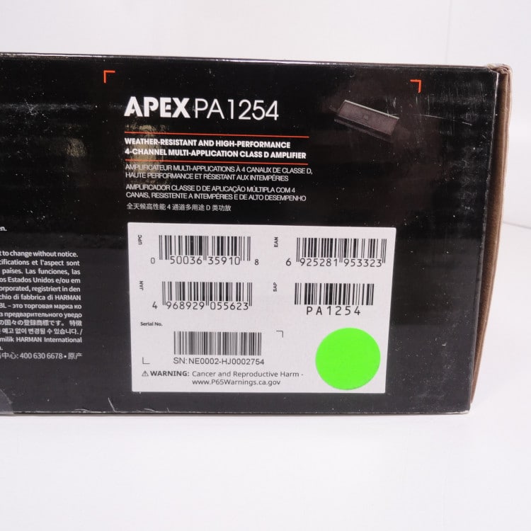 JBL APEX PA1254AM Weather Resistant 4 Channel Amplifier 4 x 75w *NEW ...