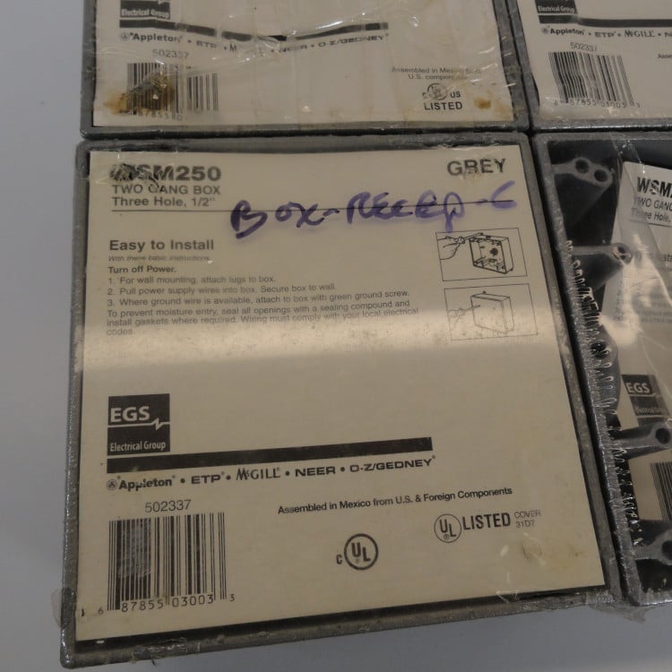 EGS GSM250 - Two Gang 3 Hole Waterproof Metal Box 1/2in - LOT OF 5 ...