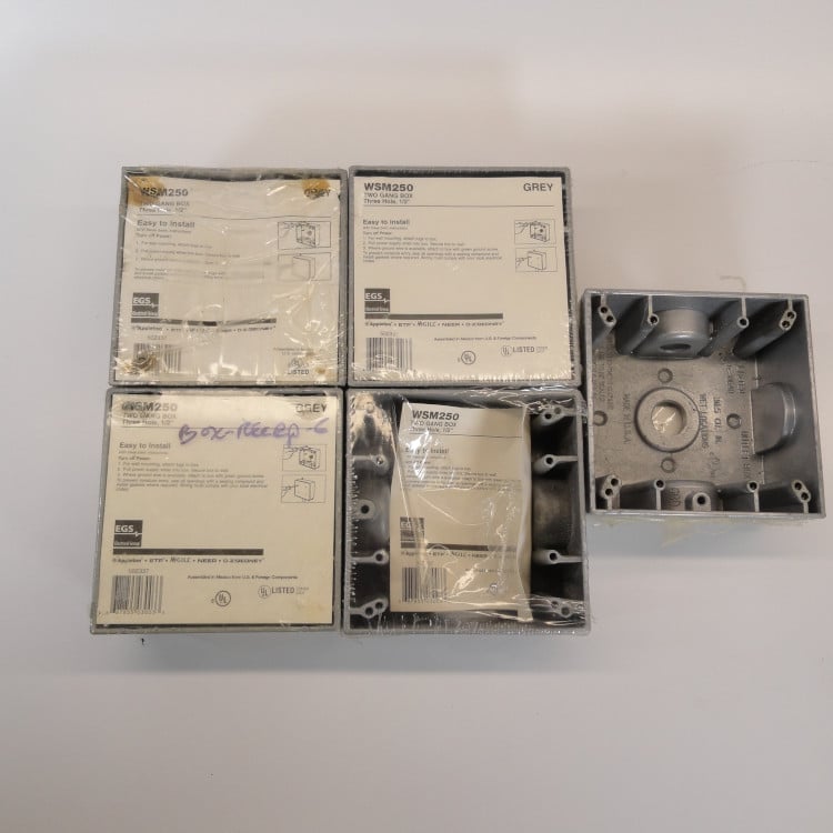 EGS GSM250 - Two Gang 3 Hole Waterproof Metal Box 1/2in - LOT OF 5 ...