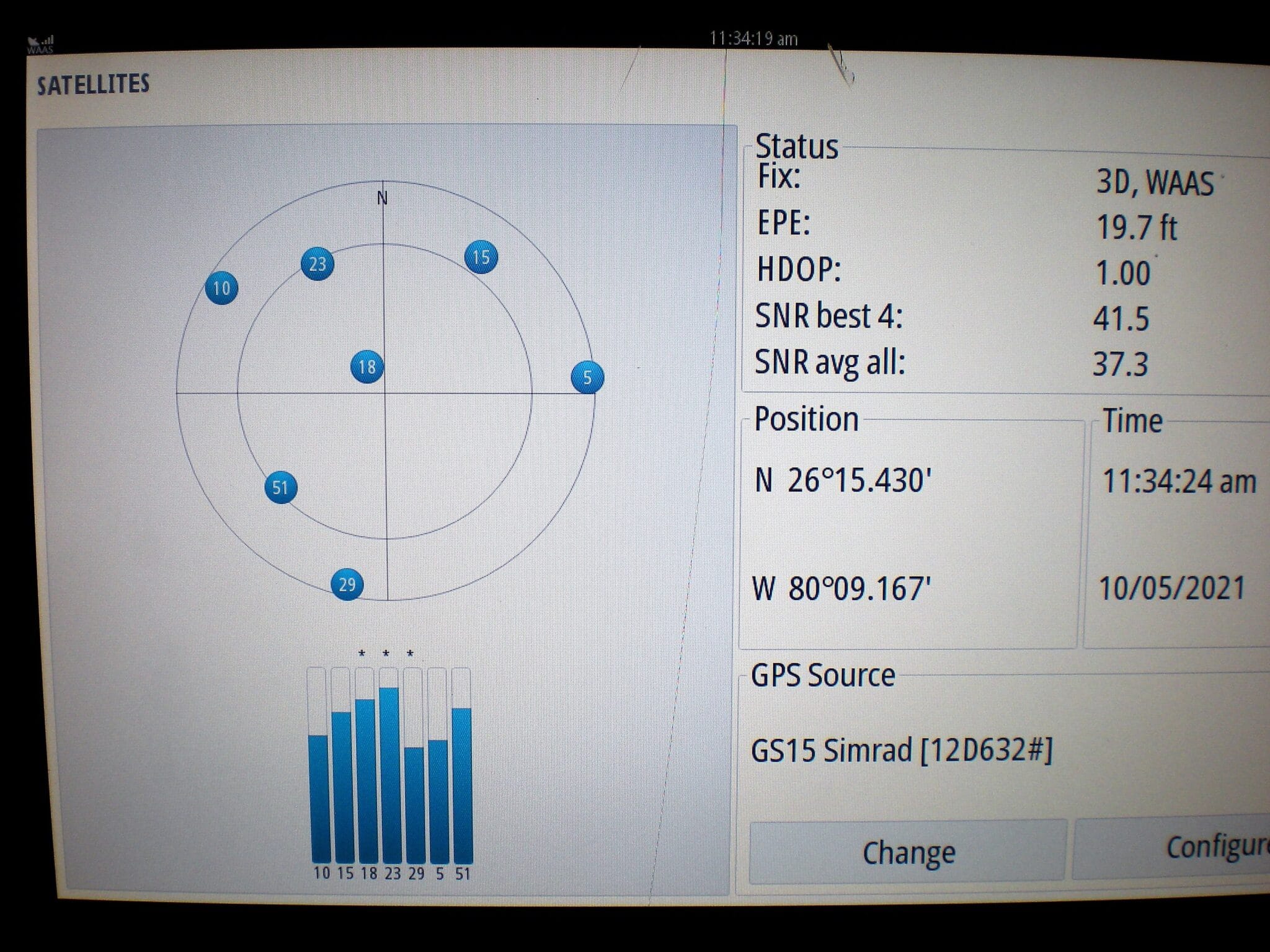 Simrad GS-15 GPS Antenna W/ Base + NMEA2K Drop Cable - Tested Working ...