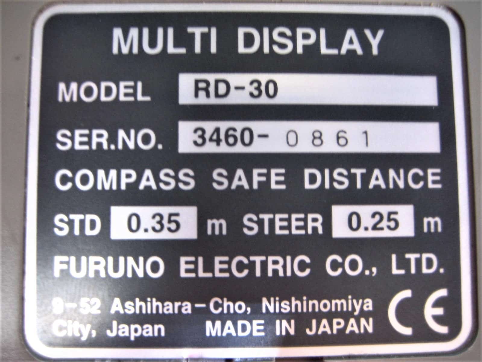 Furuno RD-30 Remote Display Navigation Data NMEA 0183 Repeater w/ Sun ...