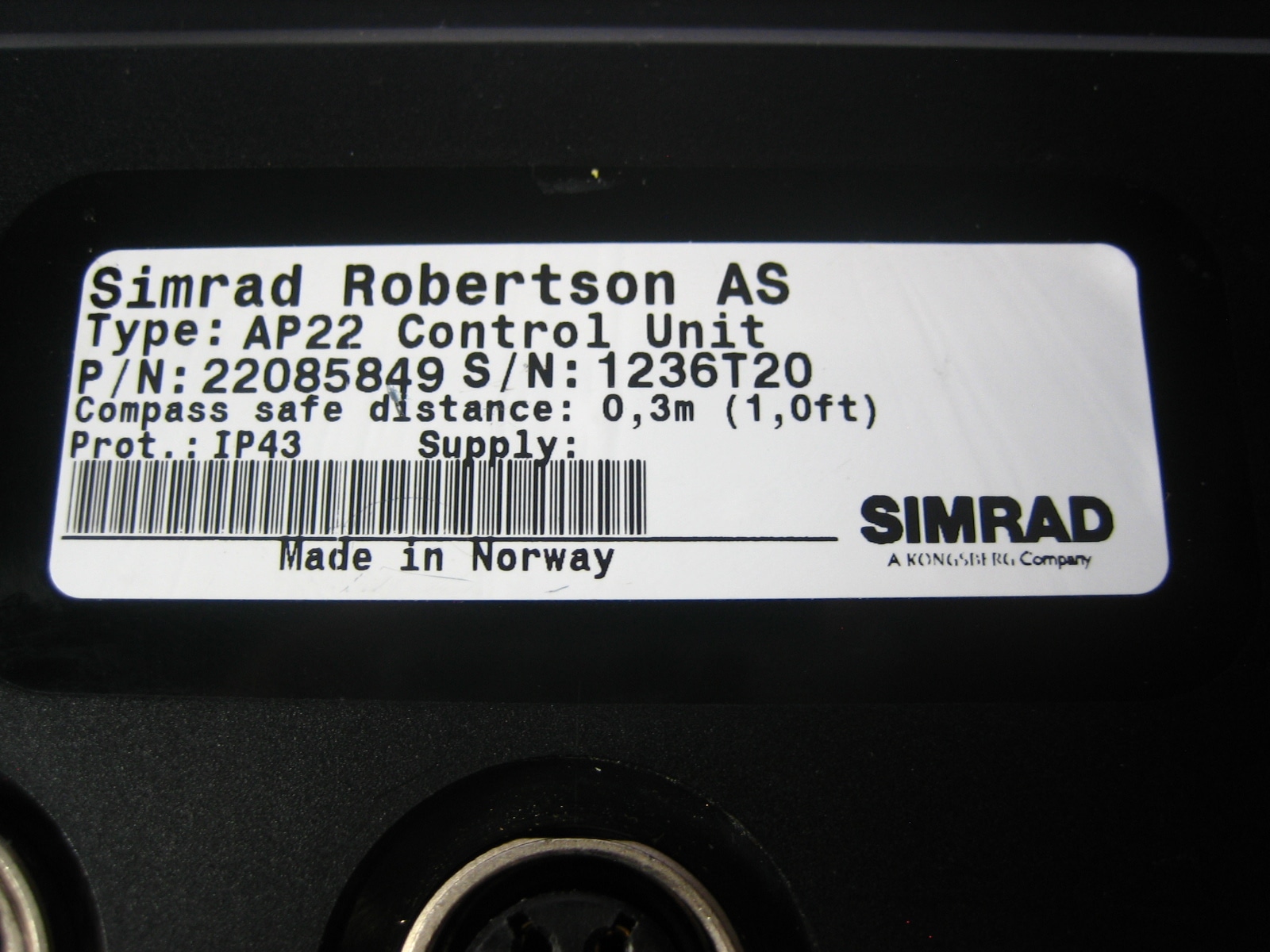 Simrad/AP22 Autopilot Control Head-90 DAY WARR - Tested-W/Suncover ...