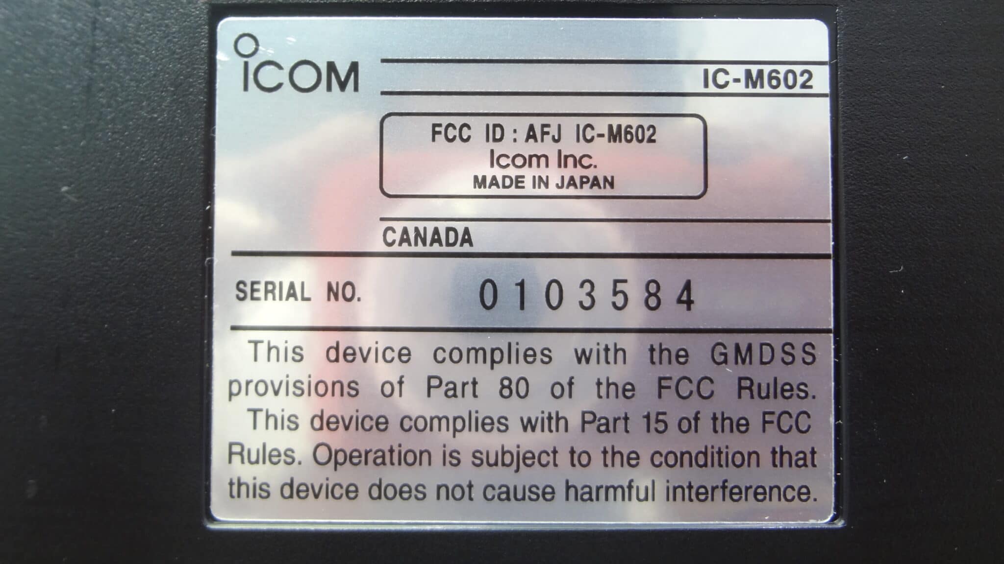 Icom IC-M602 VHF/FM Submersible Fixed Mount Marine Radio Transceiver ...