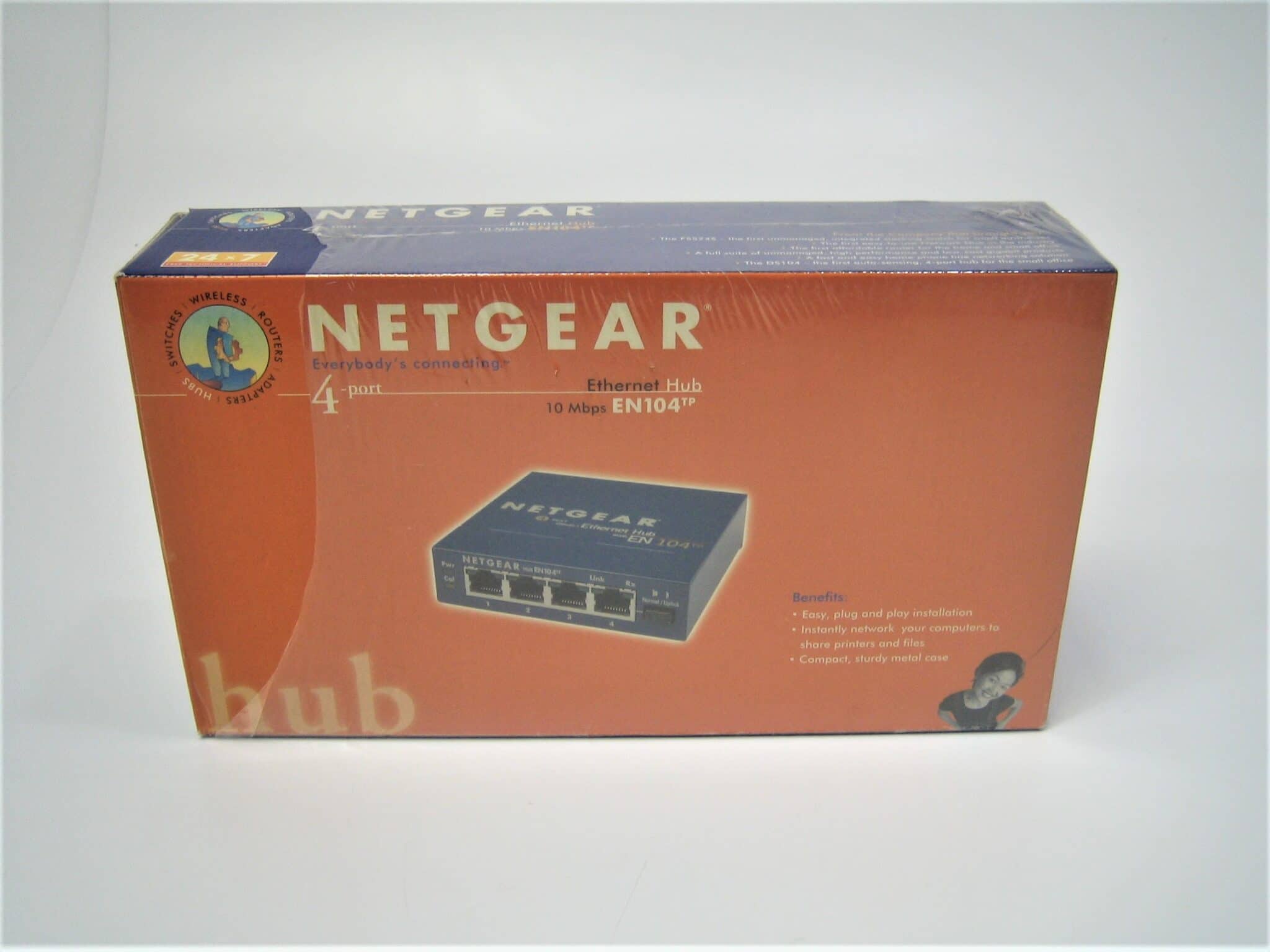 Netgear 4 Port Ethernet Hub 10 Mbps EN104TP - New (Open Box) - Free ...