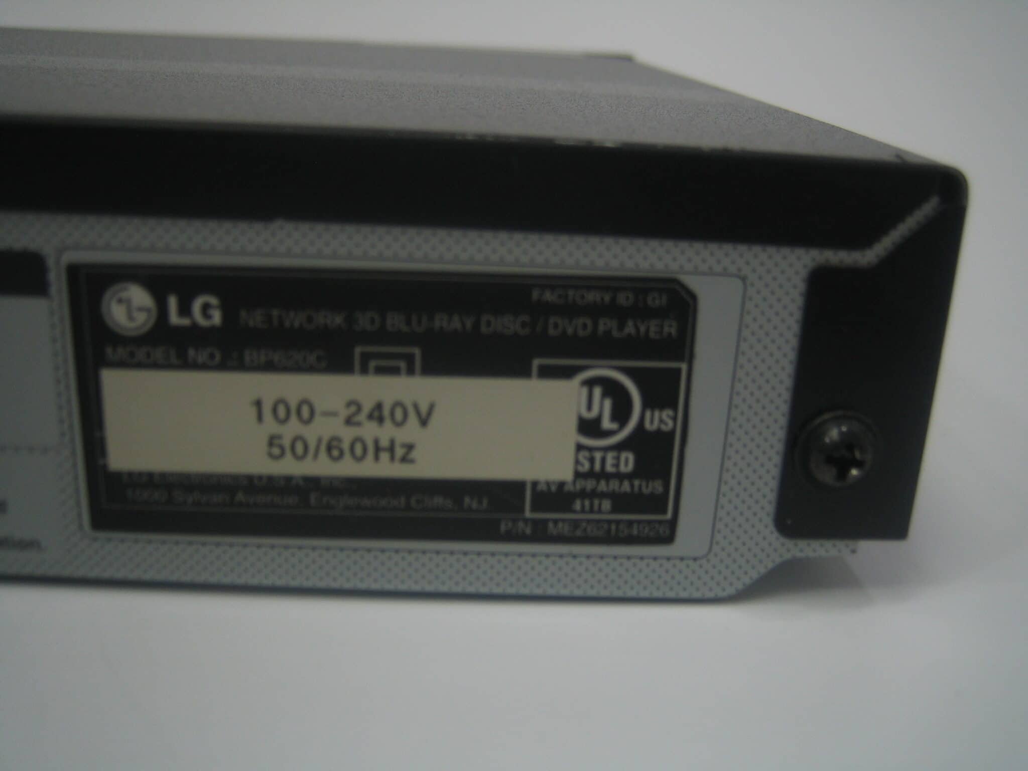 LG Network 3D Blu-Ray Disc DVD Player Model BP620C Media Streamer ...