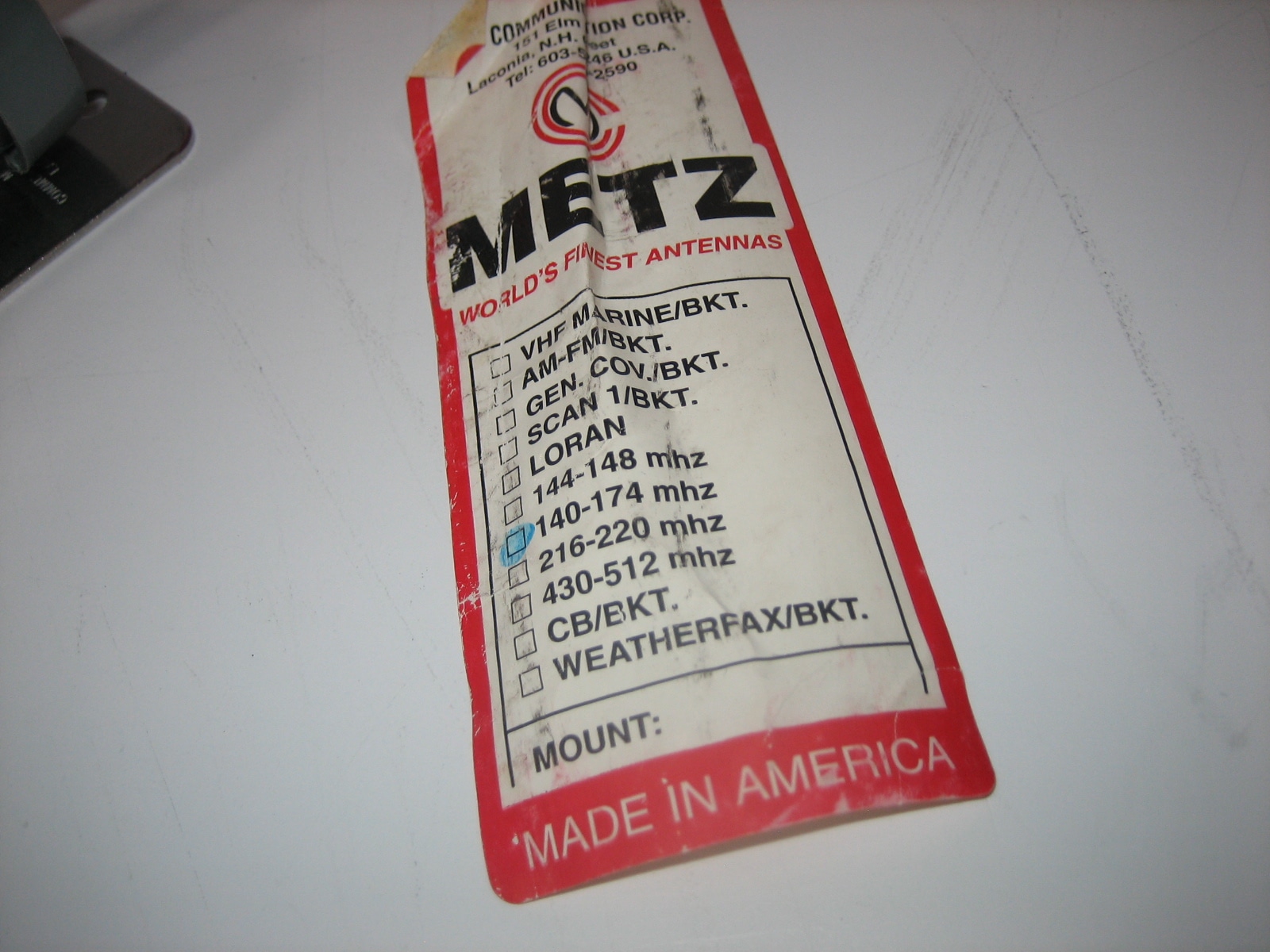 Metz 140-174 MHz Whip Antenna - NEW OPEN BOX - VHF - Max Marine Electronics