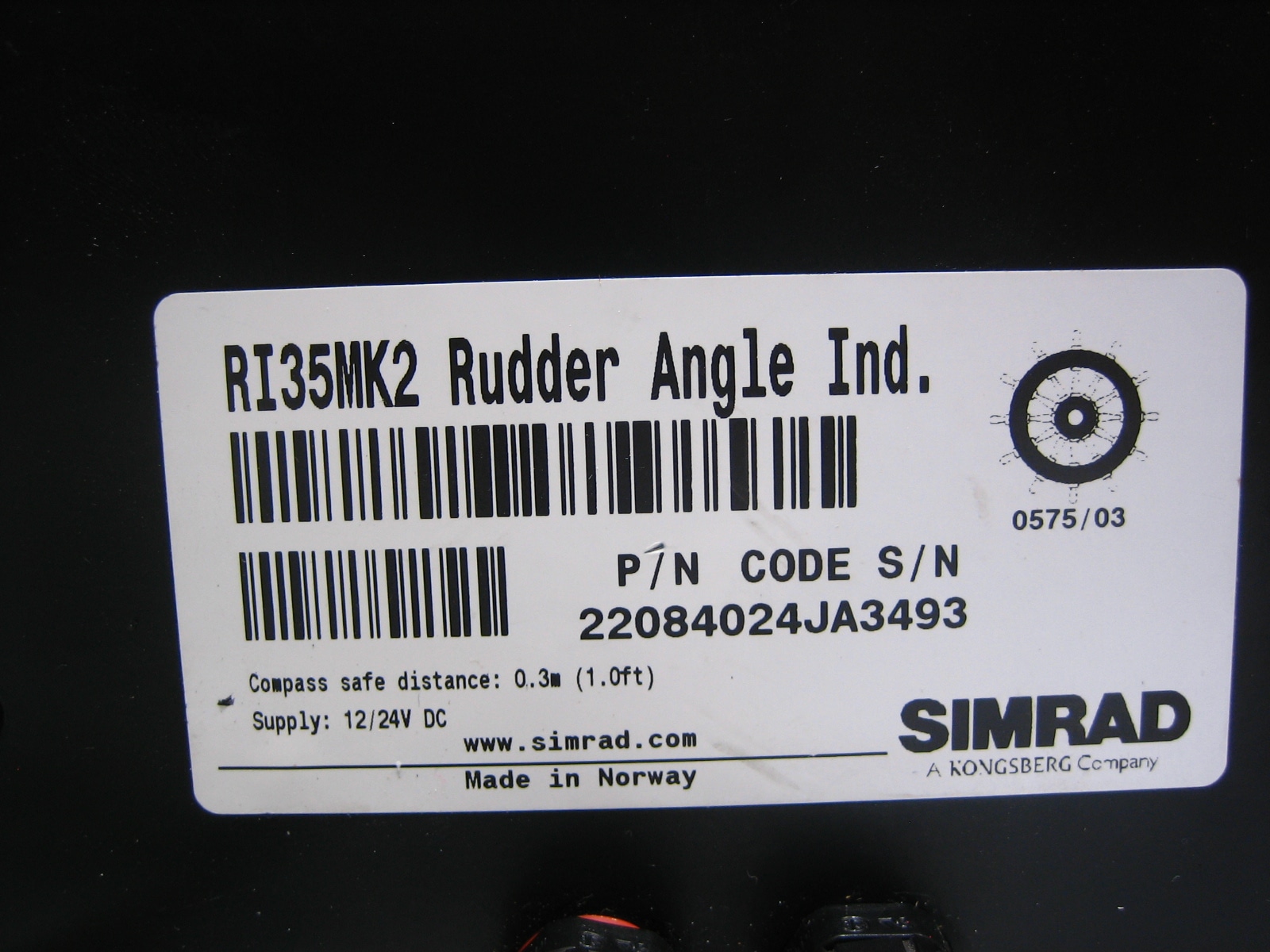 Simrad Robertson - Rudder Indicator RI35 MK2 - 22084024 - Tested/90 Day ...