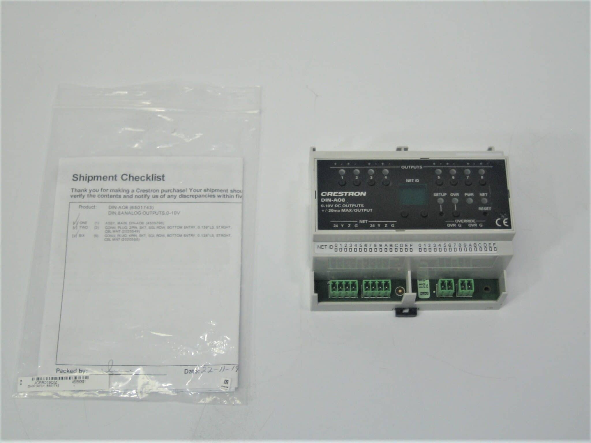 Crestron DIN Rail Analog Output Module-DIN-AO8 - Used - Free US ...