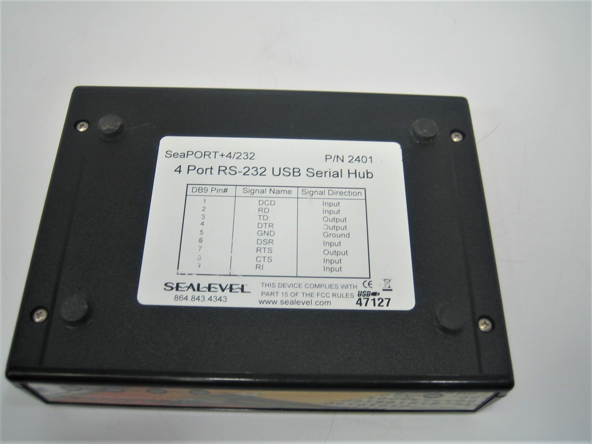 SeaLevel / SeaLINK USB to 4-Port RS-232 DB9 Serial Interface Adapter ...