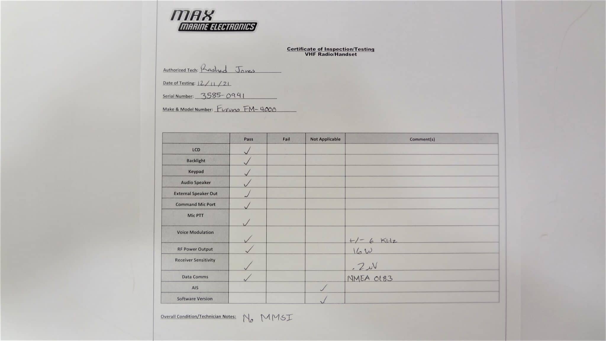 Furuno FM-4000 Submersible Marine VHF Radiotelephone Transceiver w ...