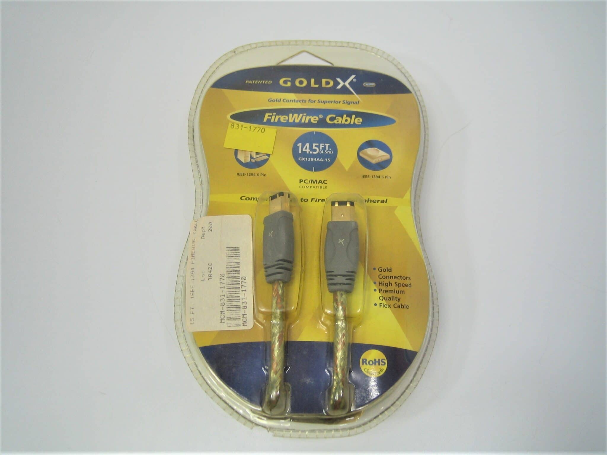 GoldX FireWire Cable IEEE 1394 6 Pin To 6 Pin - (831-1770) - (NEW) - Max Marine Electronics