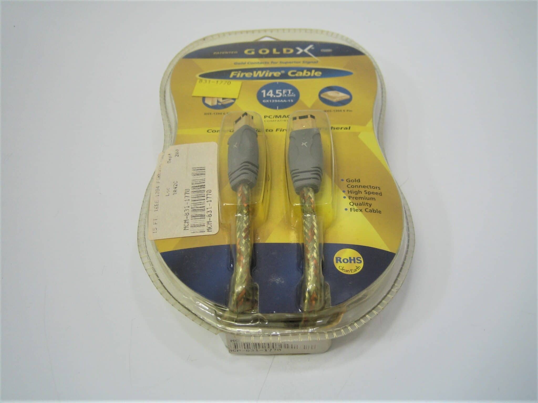 GoldX FireWire Cable IEEE 1394 6 Pin To 6 Pin - (831-1770) - (NEW ...