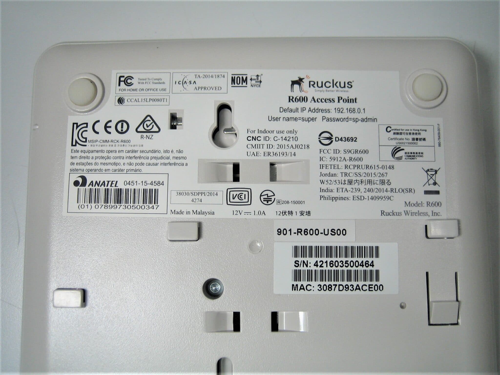 Ruckus Wireless ZoneFlex R600 Dual Band Access Point 901-R600-US00 Free ...