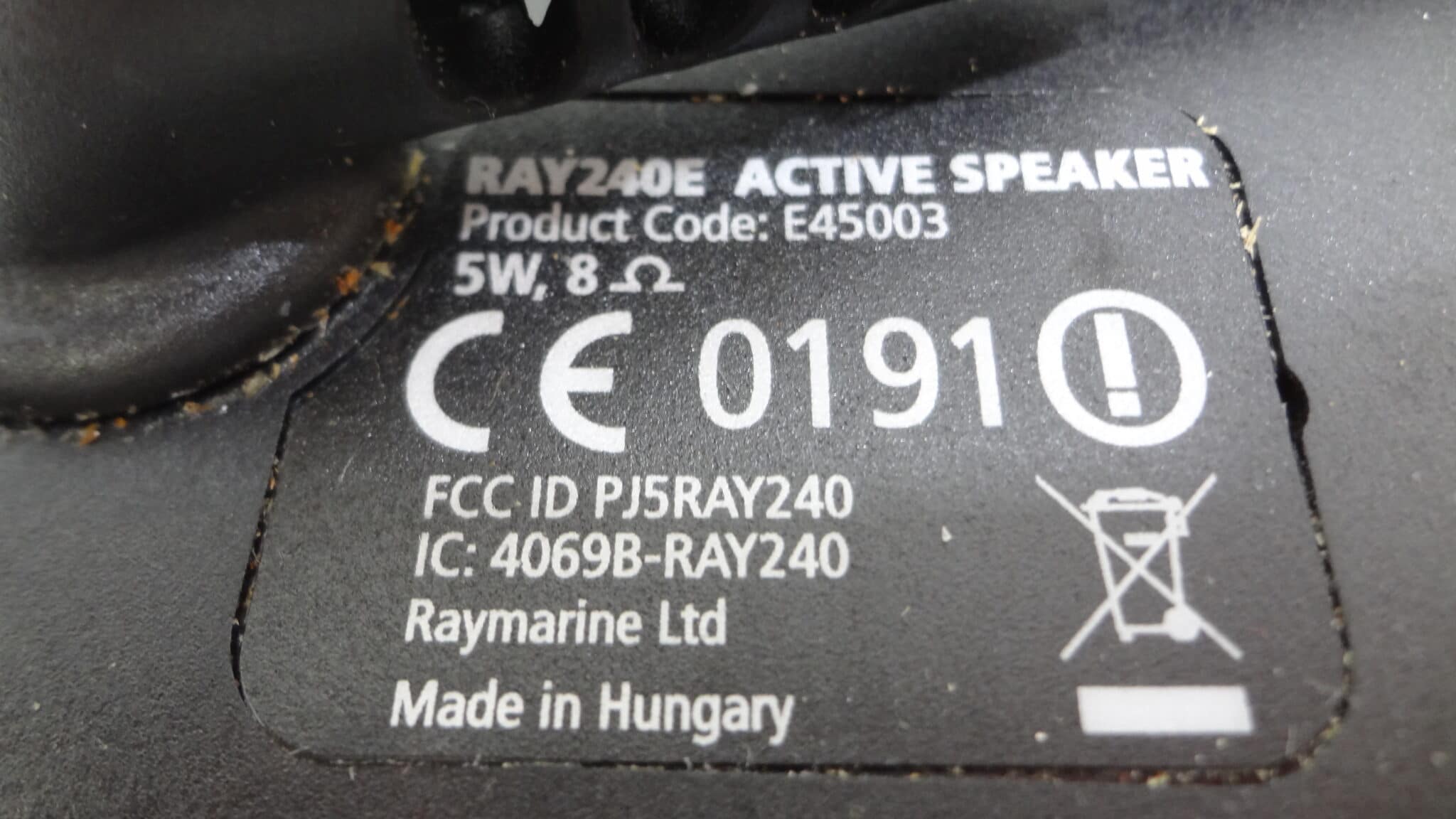 Raymarine RAY240 Ray240E Active Marine VHF Speaker E45003- Working ...
