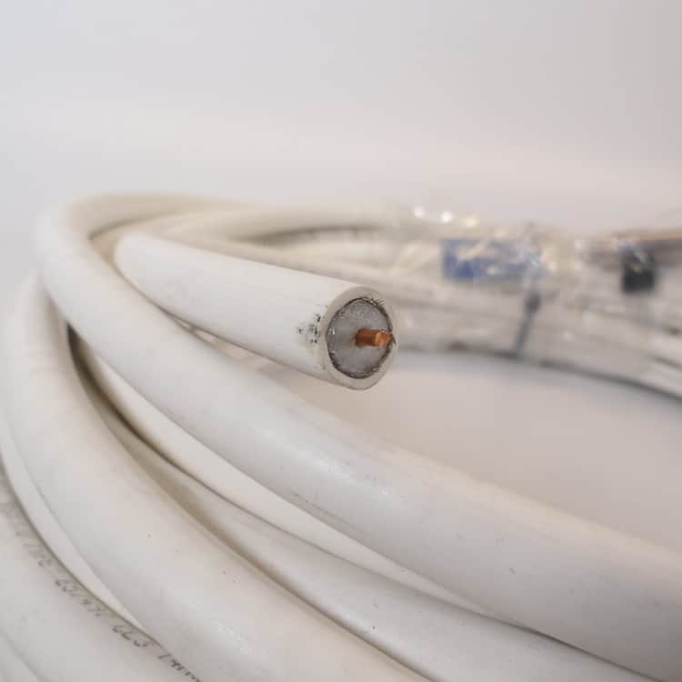 50 Feet White RG11/U Coax Cable 14AWG Solid Copper Core w/ F-Type ...