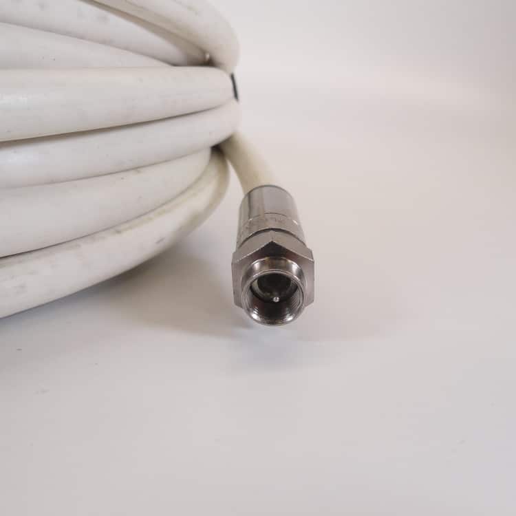 50 Feet White RG11/U Coax Cable 14AWG Solid Copper Core w/ F-Type ...