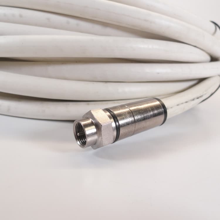 50 Feet White RG11/U Coax Cable 14AWG Solid Copper Core w/ F-Type ...