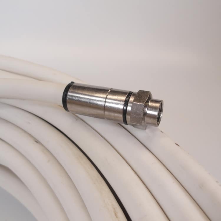 100 Feet White RG11/U Coax Cable 14AWG Solid Copper Core w/ F-Type ...