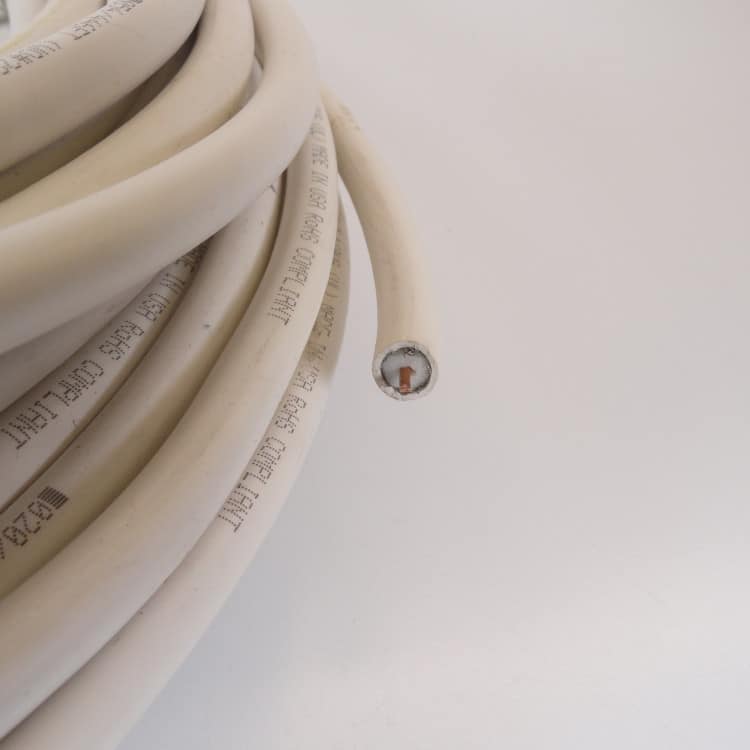 100 Feet White RG11/U Coax Cable 14AWG Solid Copper Core w/ F-Type ...