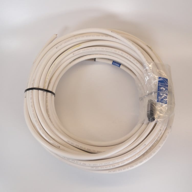 100 Feet White RG11/U Coax Cable 14AWG Solid Copper Core w/ F-Type ...