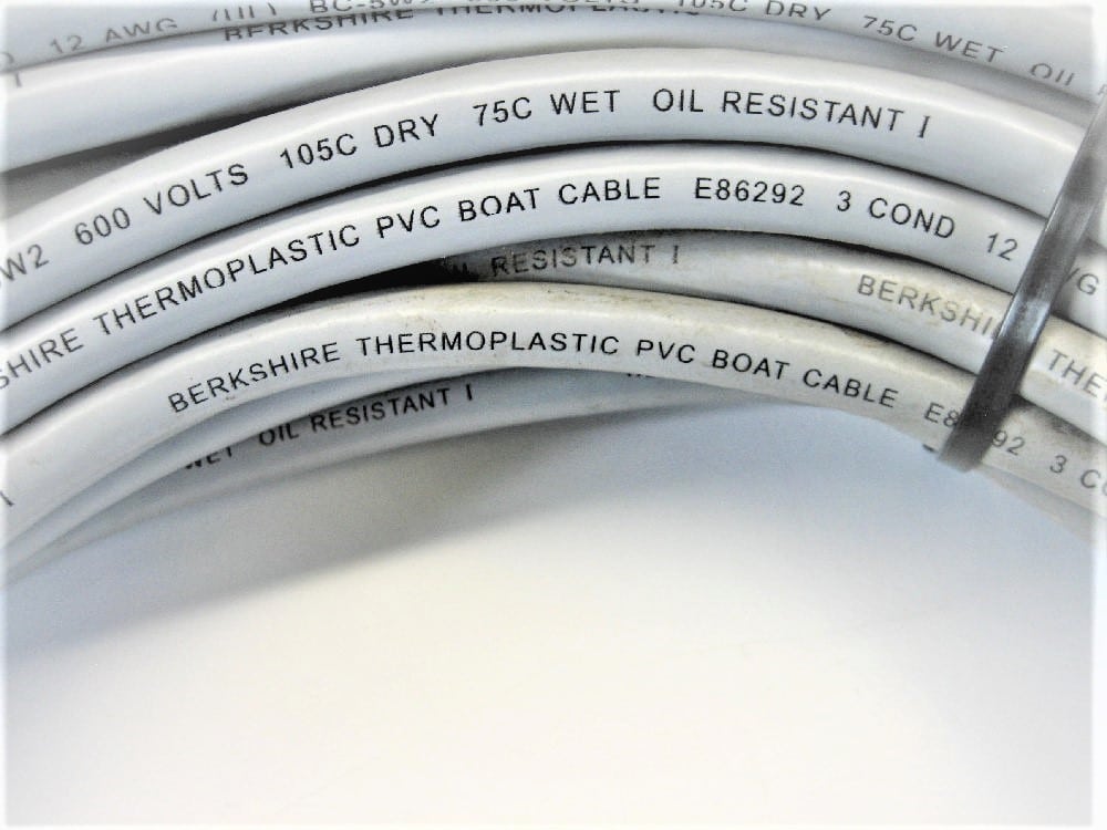 59 Feet - Berkshire Thermoplastic PVC Boat Cable - 12 AWG/3 Cond - Free ...