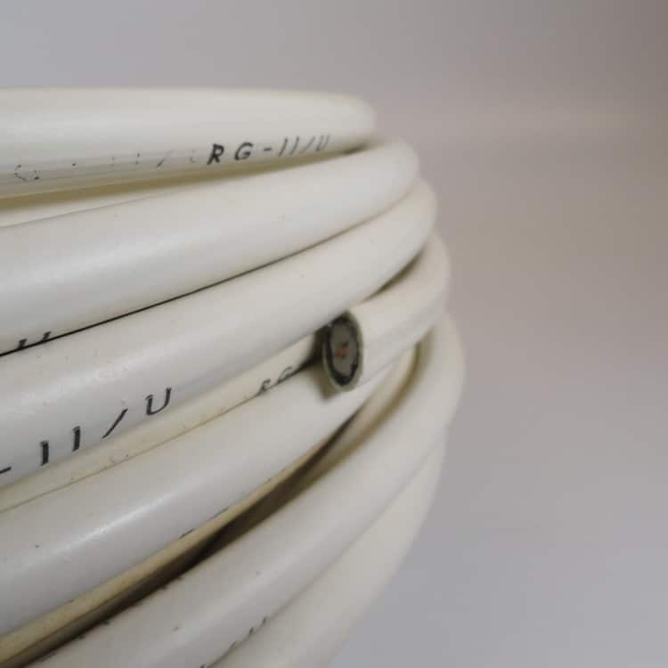 125 Feet White RG11/U Coax Cable 14AWG Solid Copper Core - Free US ...