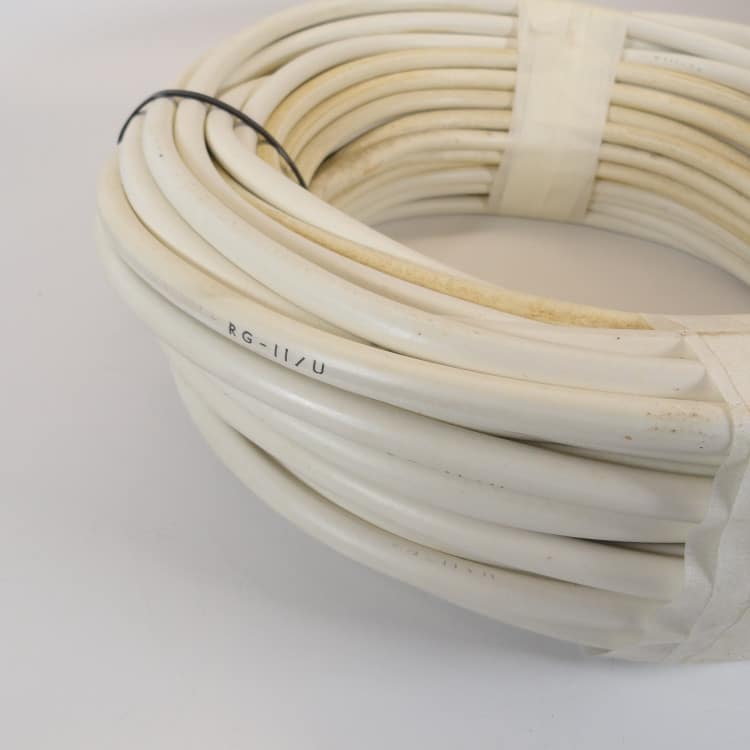 125 Feet White RG11/U Coax Cable 14AWG Solid Copper Core - Free US ...