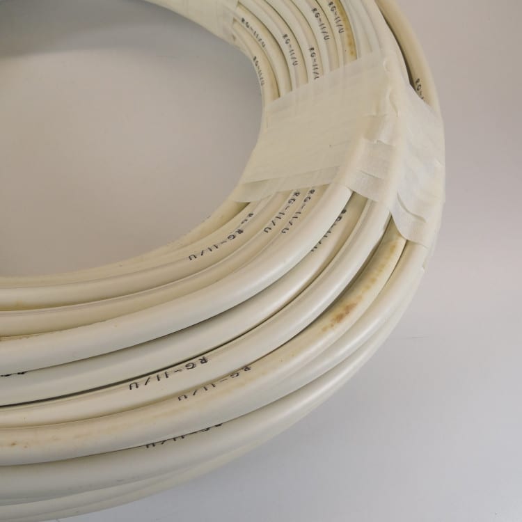 175 Feet White RG11/U Coax Cable 14AWG Solid Copper Core - Free US ...