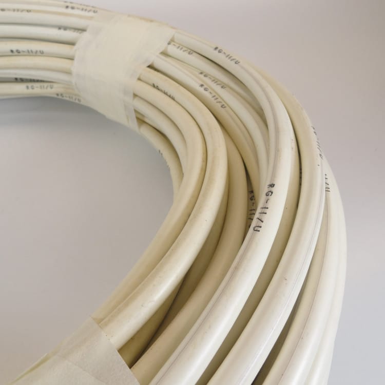 150 Feet White RG11/U Coax Cable 14AWG Solid Copper Core - Free US ...