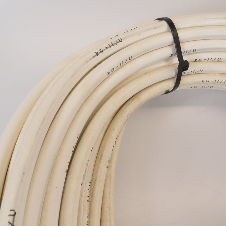 75 Feet White RG11/U Coax Cable 14AWG Solid Copper Core - Free US ...