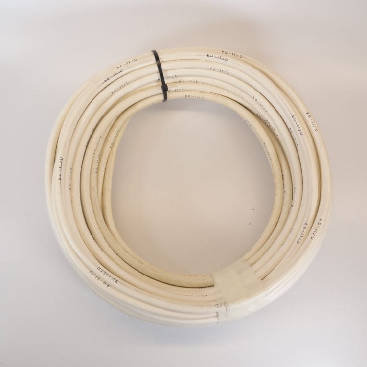 75 Feet White RG11/U Coax Cable 14AWG Solid Copper Core - Free US ...