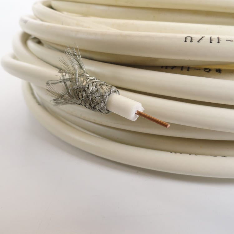 100 Feet White RG11/U Coax Cable 14AWG Solid Copper Core - Free US ...