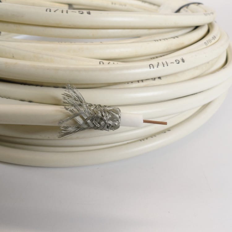 100 Feet White RG11/U Coax Cable 14AWG Solid Copper Core - Free US ...