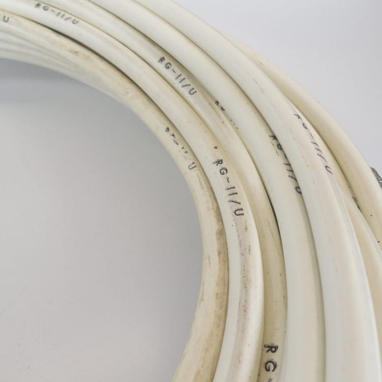 100 Feet White RG11/U Coax Cable 14AWG Solid Copper Core - Free US ...