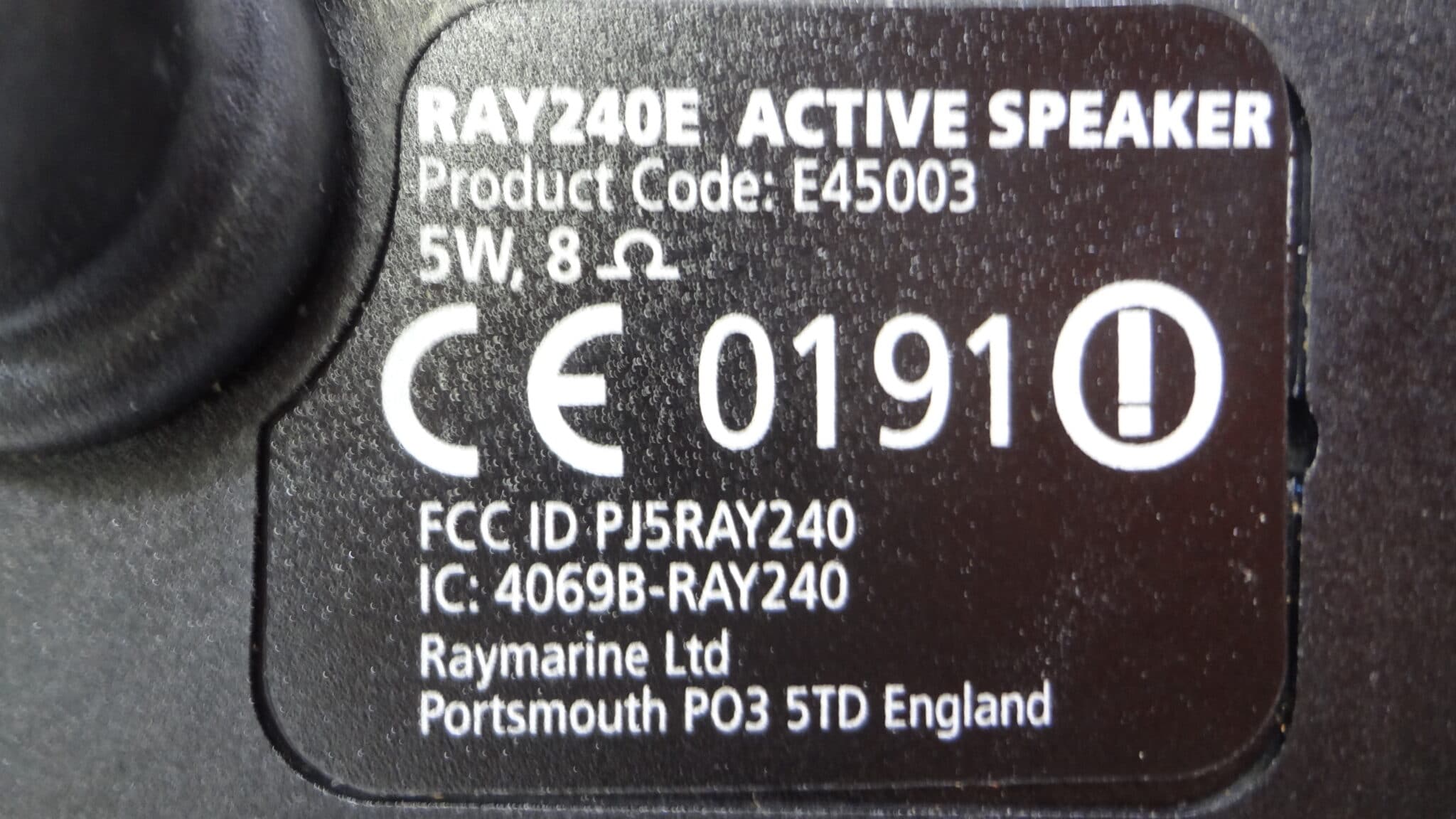 Raymarine RAY240 Ray240E Active Marine VHF Speaker E45003- Working ...