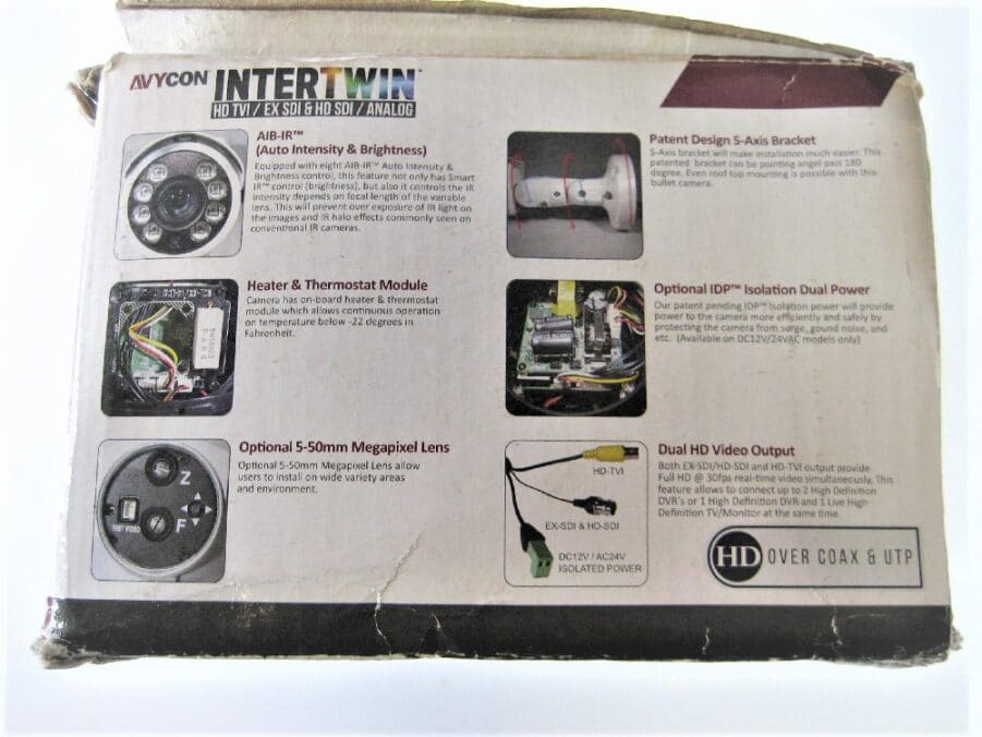Avycon Intertwin Bullet Camera AVC-BA92VT-W - HD TVI / EX SDI & HD SDI ...