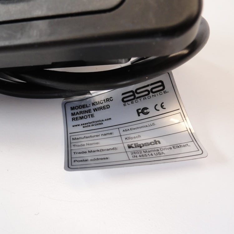 Klipsch Mastercraft KMC1RC - Marine Wired Remote Unit f/ KMC1SUZC Radio ...