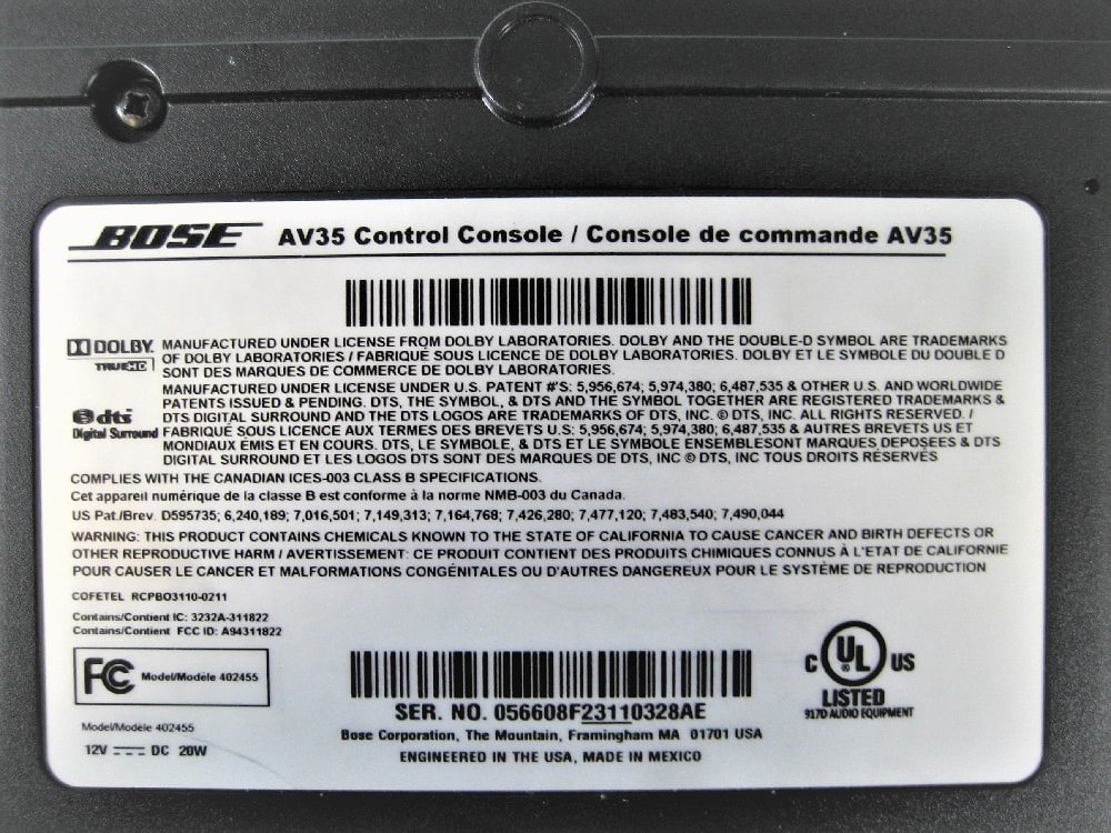 Bose Lifestyle AV35 Home Entertainment System - No Power Supply - Free ...