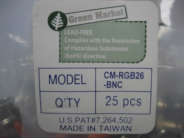Liberty CM-RGB26-BNC CONNECTEC BNC Male Compression Fittings - Pack of ...