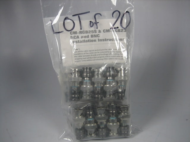 CONNECTEC CM-RGB23-BNC RoHS Mini-RG59 Solid RCA Plug Compression - Lot ...